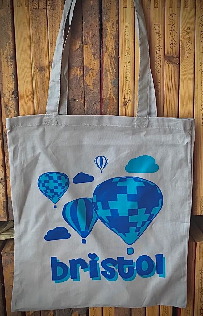 Bristol Tote Bag with Blue Balloon design, shopping bag – The Bristol Shop